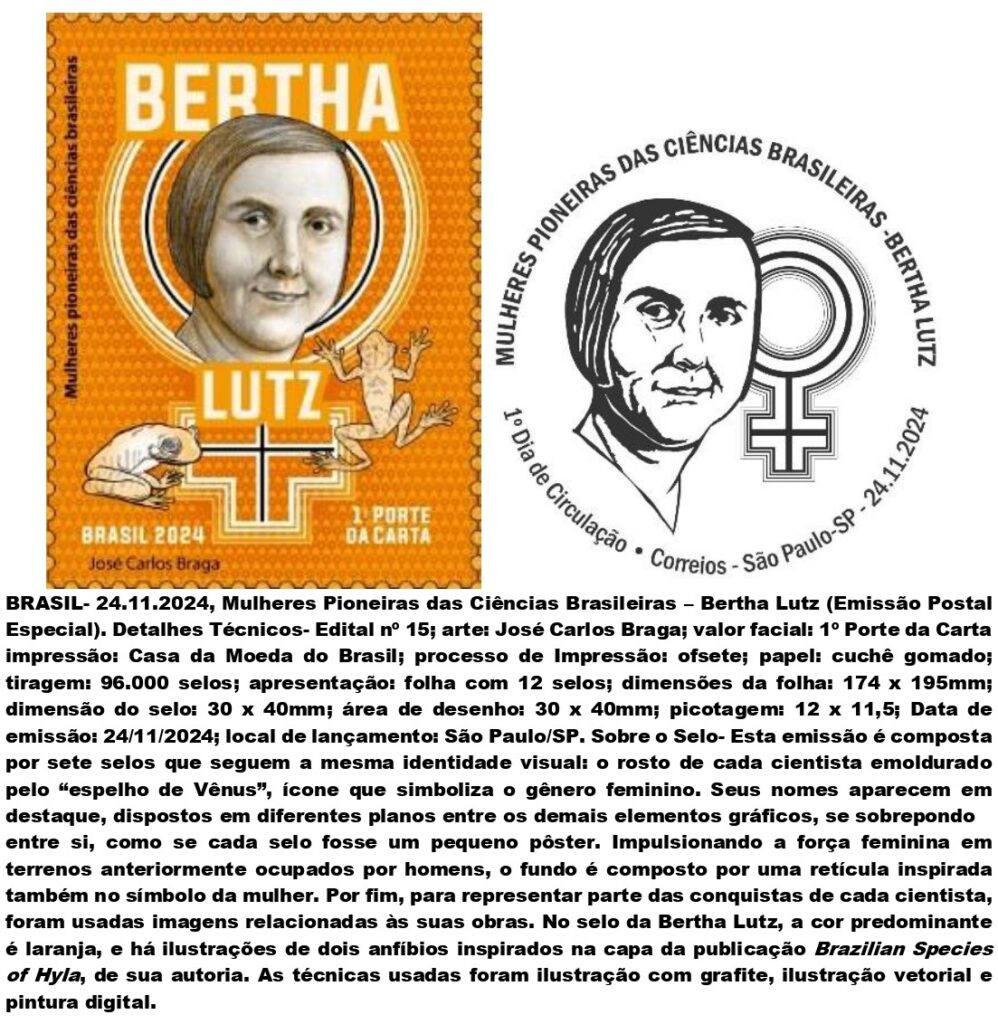 FILATELIA – BRASIL – MULHERES PIONEIRAS DAS CIÊNCIAS BRASILEIRAS ...